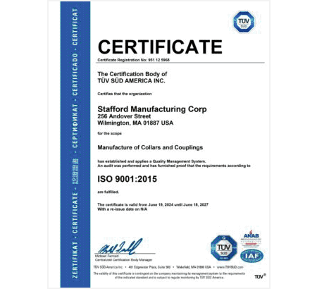 Certifications, Registrations & Compliance | Stafford Manufacturing Corp
